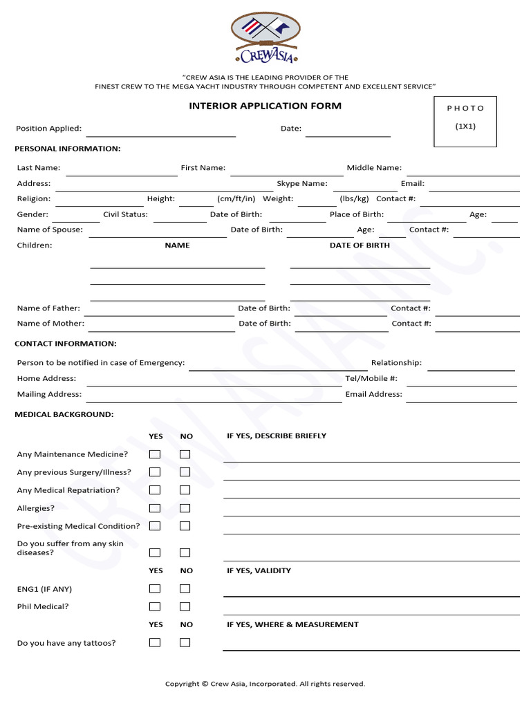 Cai Interior Application Form - 06072019 | PDF