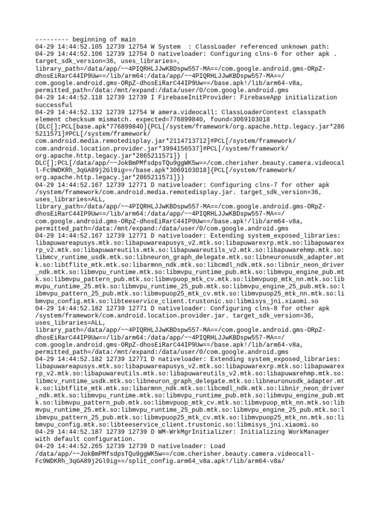 Com.cherisher.beauty.camera.videocall Logcat | PDF | Java (Programming Language) | Android ...