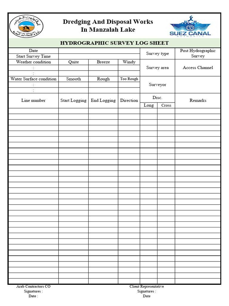 Access Channel Post Survey Log Sheet | PDF