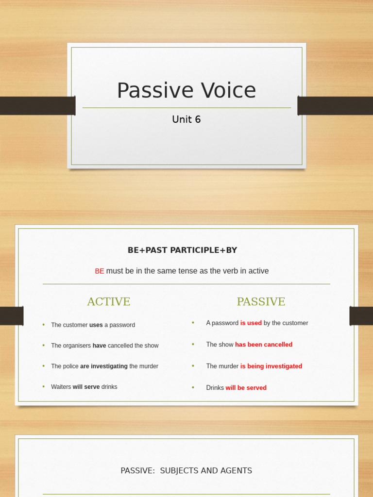 Presentation on Passive Voice | PDF | Verb | Language Mechanics