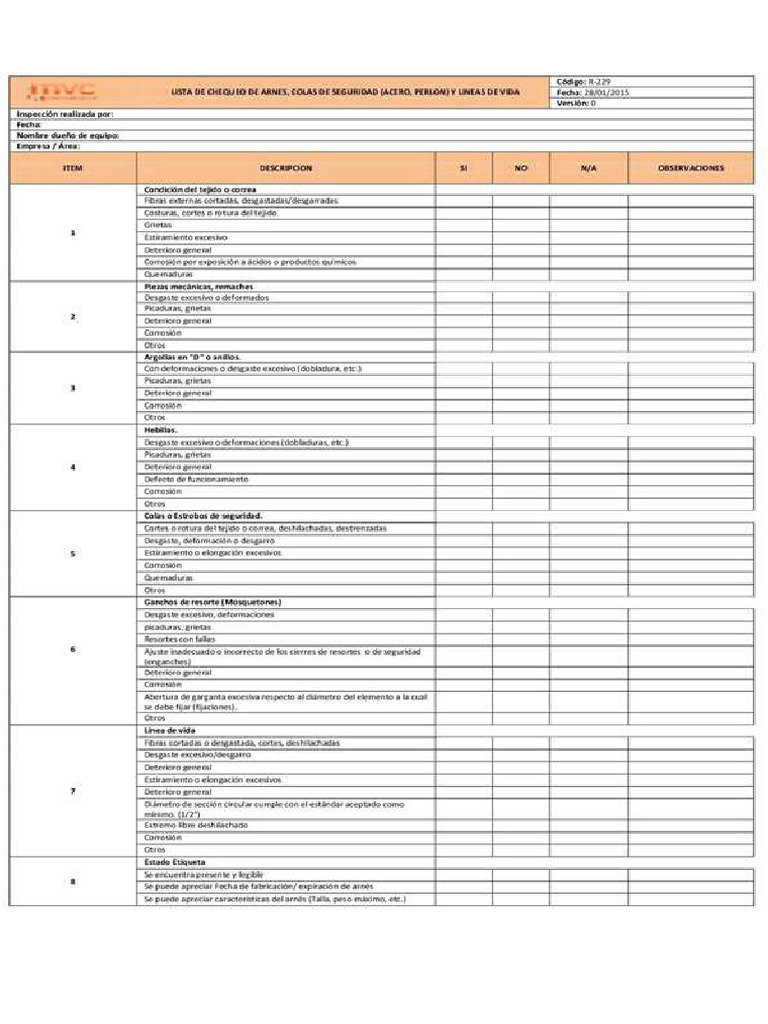 check list arnes | PDF