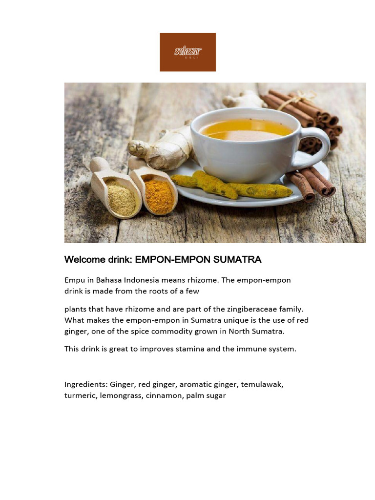 Welcome Drink Empon Empon Sumatra | PDF