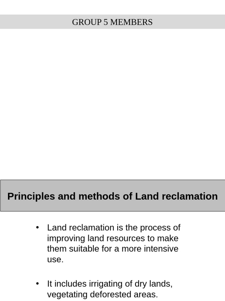 Land Reclamation Principles and Methods | PDF | Soil | Irrigation