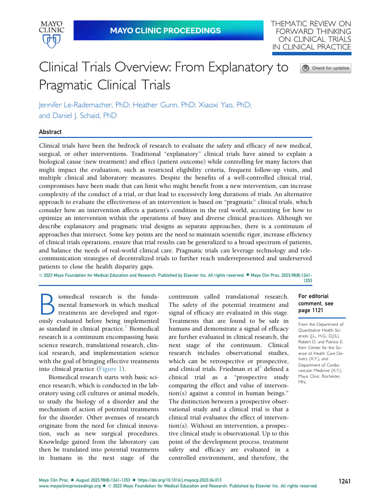 Explanatory Vs Pragmatic Trial | PDF | Phases Of Clinical Research ...