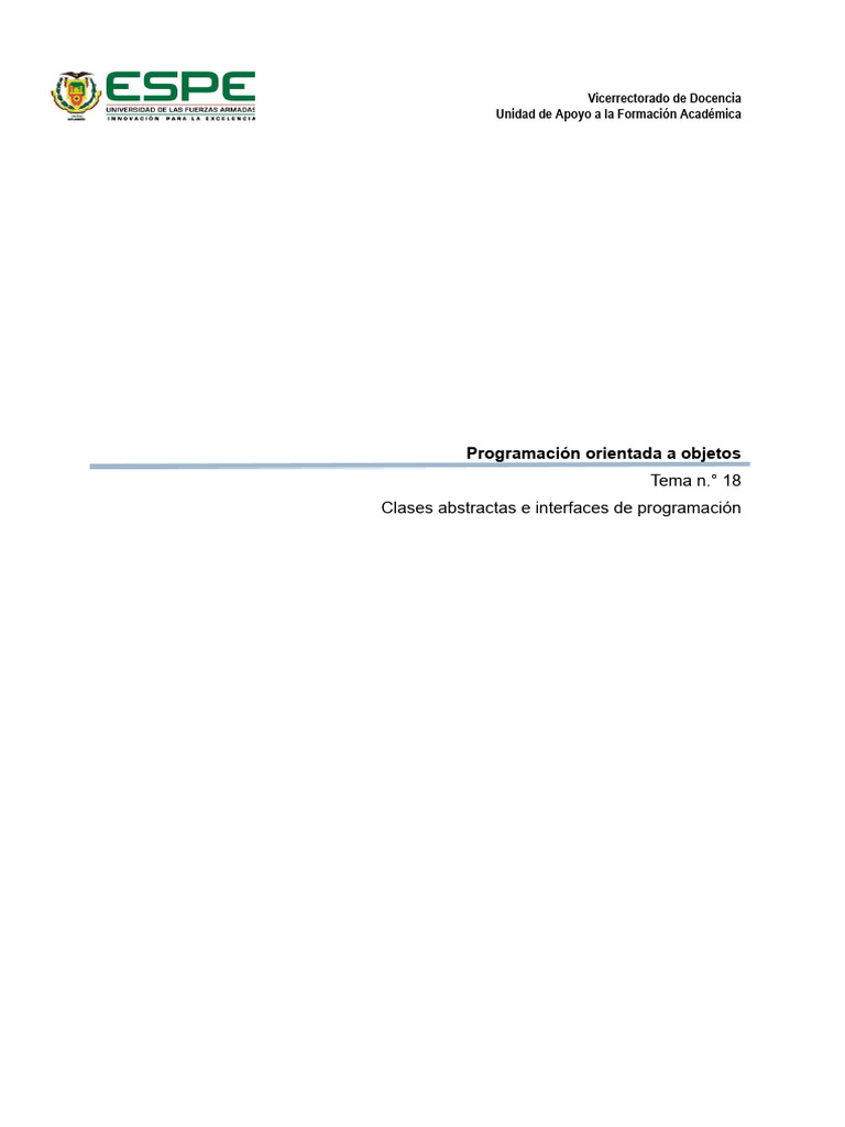 Tema 18 - Clases Abstractas e Interfaces | PDF | Objeto (informática) | Herencia (Programación ...
