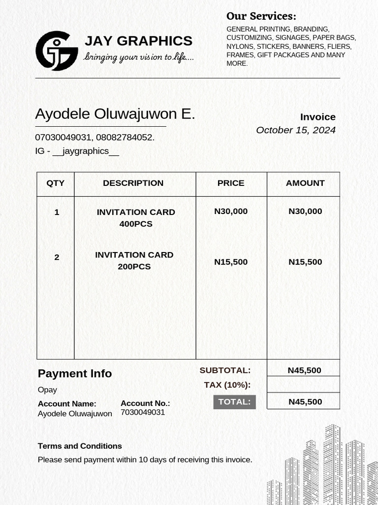 Jaygraphics Invoice | PDF
