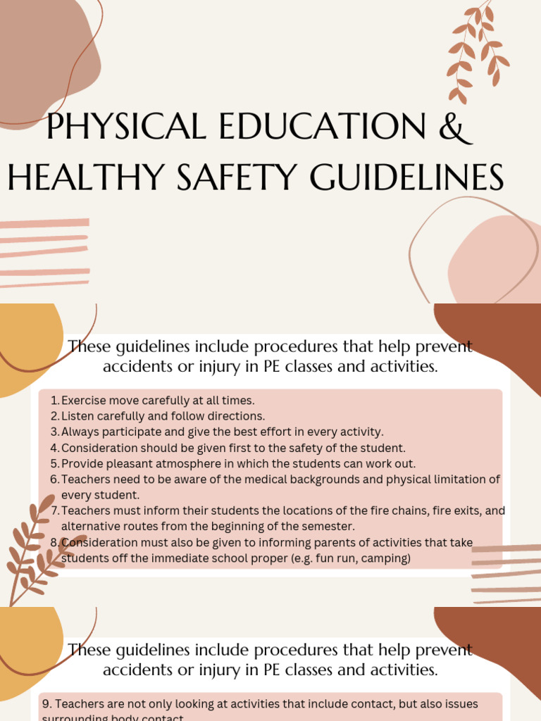 PE Safety Guidelines for Teachers | PDF