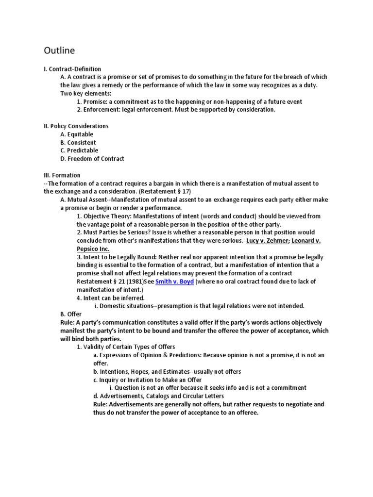 Understanding Contract Formation Essentials | PDF | Offer And ...