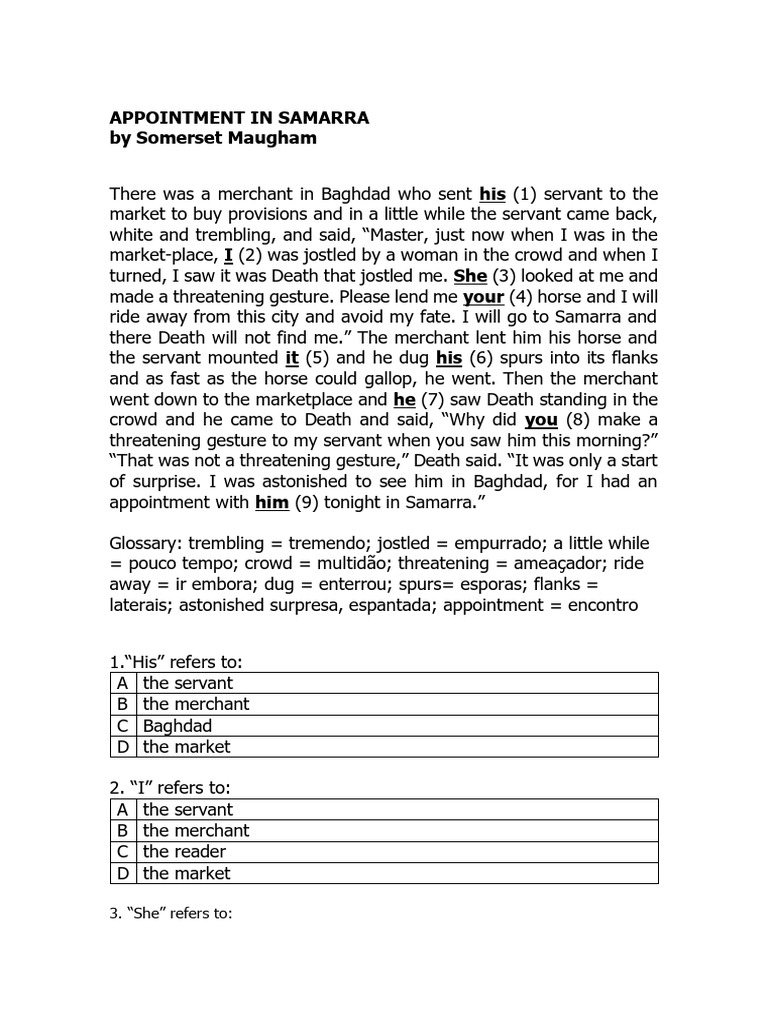 Appointment in Samarra - Contextual Reference | PDF
