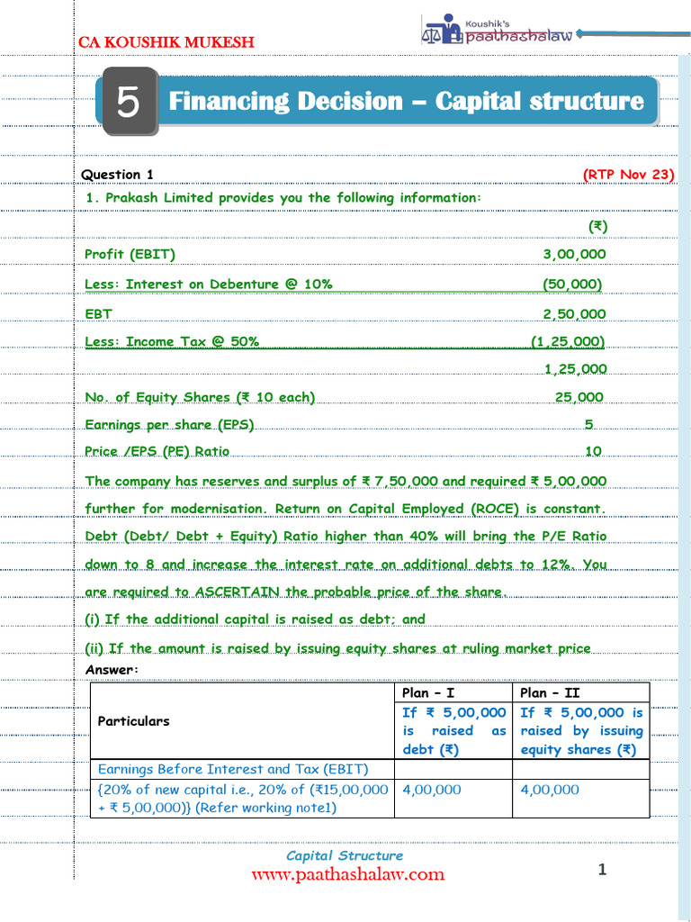Chapter 5-1 | PDF | Capital Structure | Leverage (Finance)