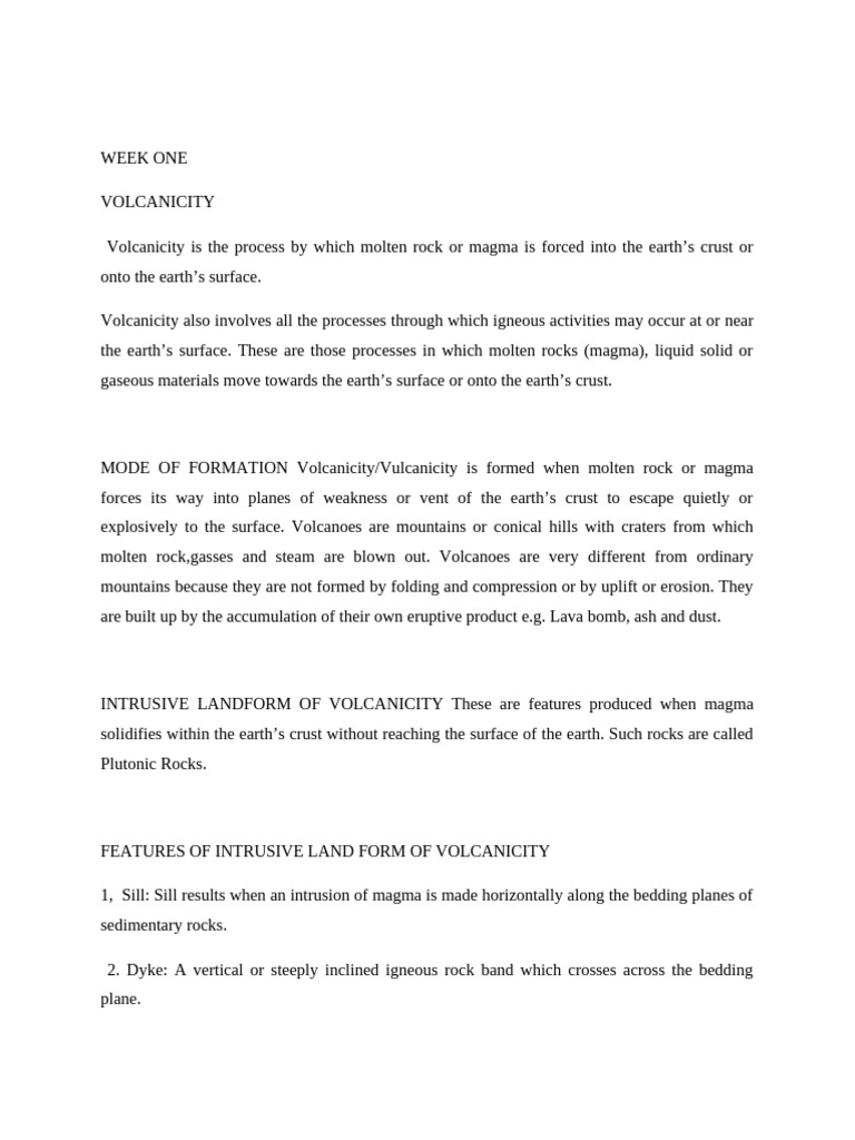 Geography Note ss3 Birch Freeman | PDF | Weathering | Volcano