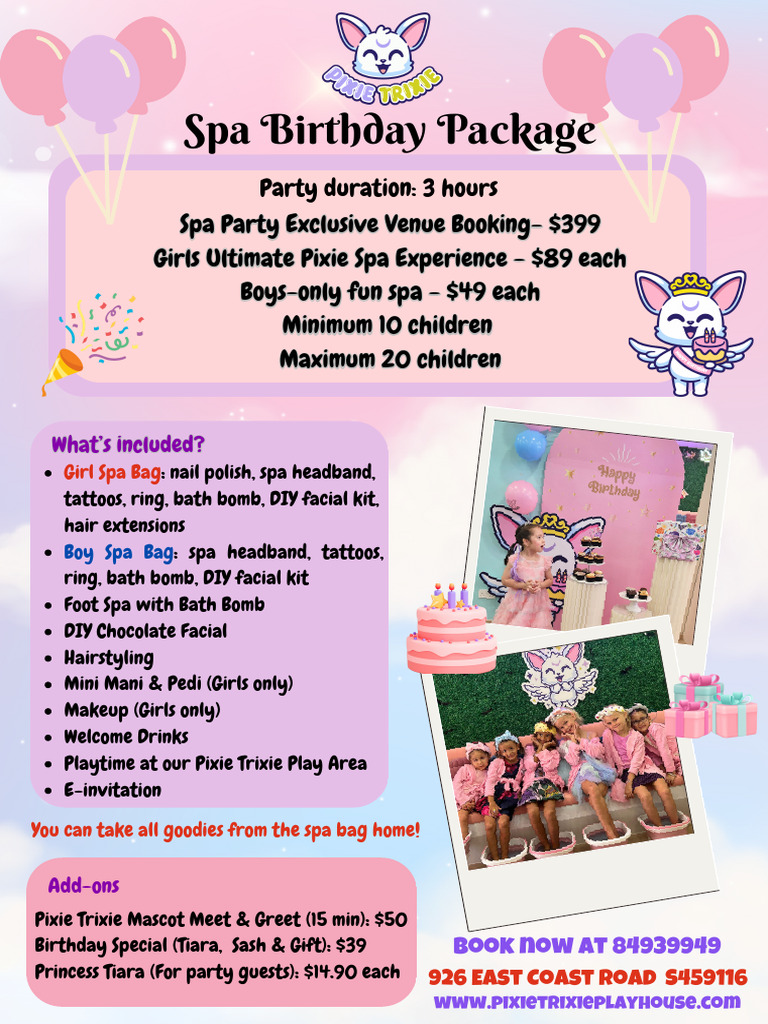 Pixie Trixie Playhouse Birthday Package | PDF