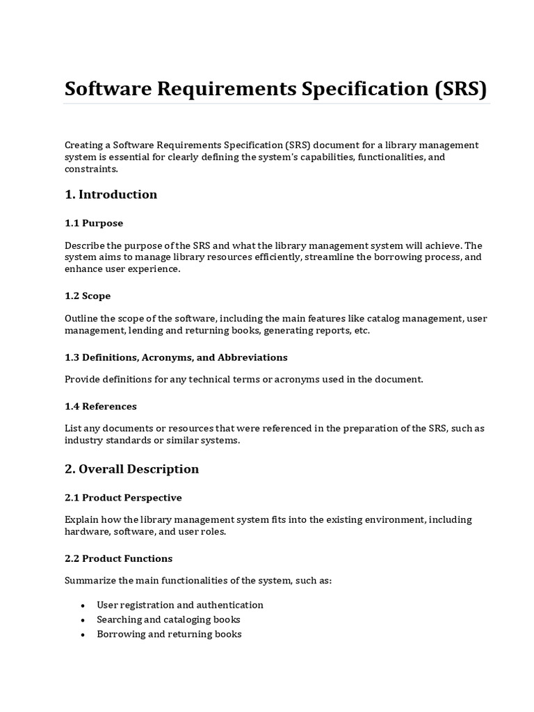 Software Requirements Specification LMS | PDF | Libraries | Computing
