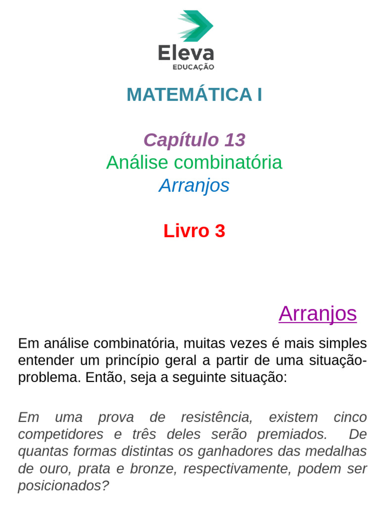 Cap 13 - Arranjos - 2º Ano | PDF | Combinatória | Matemática