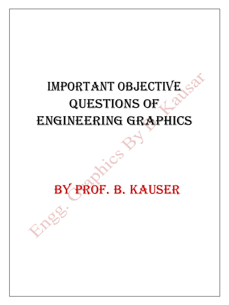 Objective Questions of Engineering Graphics | PDF | Triangle | Tetrahedron