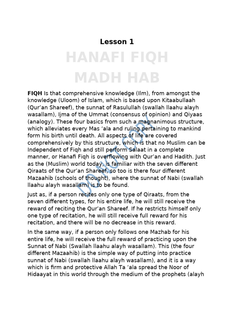 Understanding Figh in Hanafi Islam | PDF | Prophets And Messengers In ...