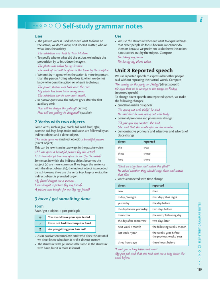 INITIATIVE - Grammar Reference I | PDF | Object (Grammar) | Verb