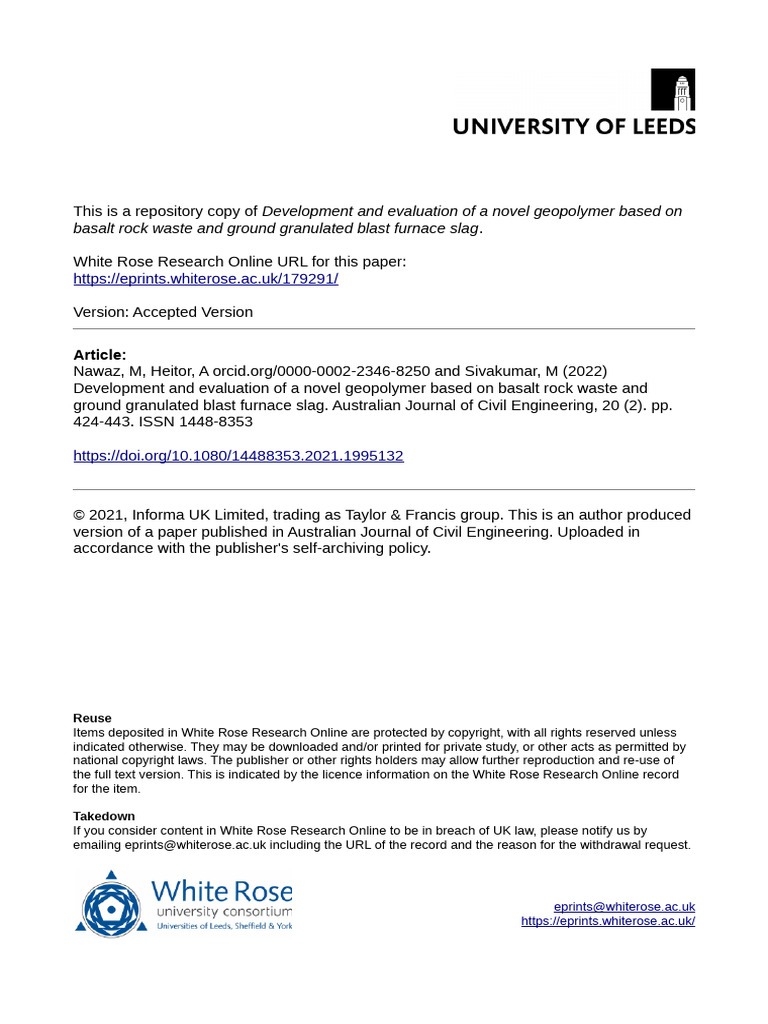 Revised Final Manuscript - AJCE-Mohsin - Clean | PDF | Cement | Sodium Hydroxide