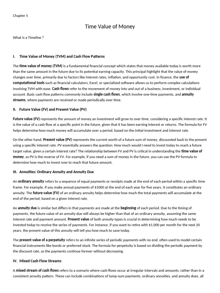 Finance (5th Chapter) | PDF | Time Value Of Money | Present Value