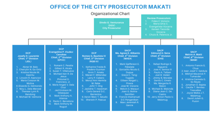 Organizational Chart Visual Charts Presentation in Blue White Teal ...