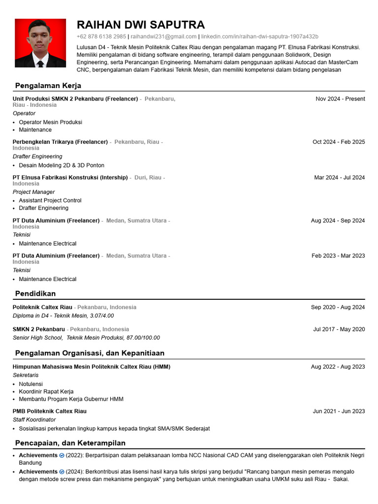 Raihan Dwi Saputra Resume 1 | PDF