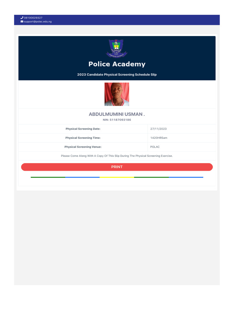 Nigeria Police Force Admission Portal - NPF | PDF