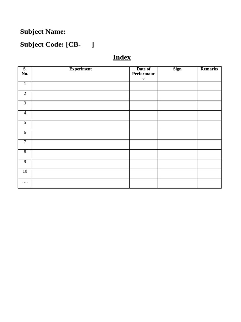 Lab Index & Evaluation Sheet CSBS (23-27) | PDF