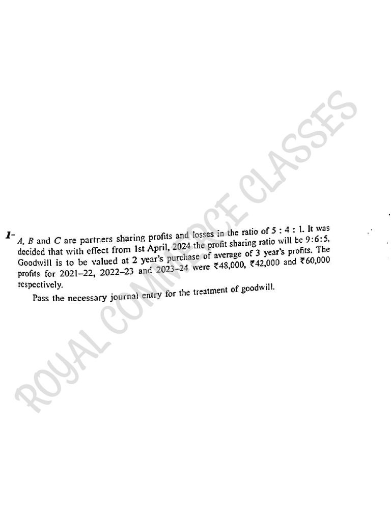 H.W Goodwill Entry | PDF