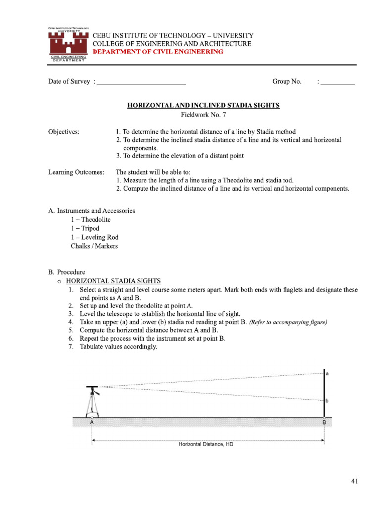 07-Horizontal and Inclined Stadia Sights | PDF