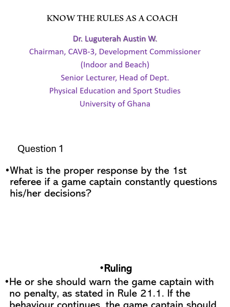 Coaching Rules and Referee Guidelines | PDF | Athletic Sports | Sports