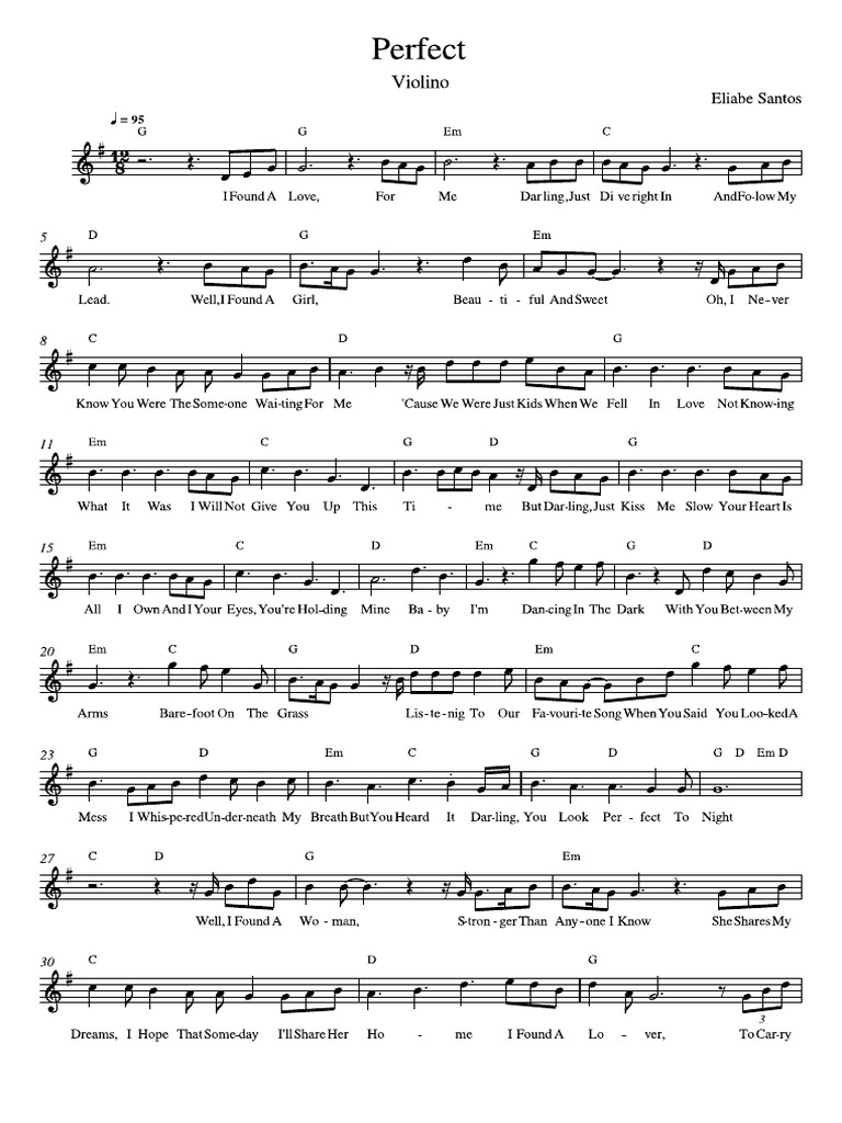 Perfect Ed Sheran in G | PDF