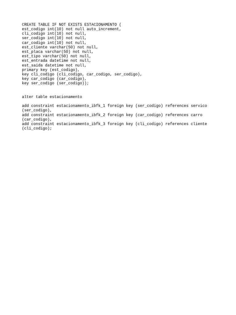 Criando Tabela e Adicionando Chave | PDF