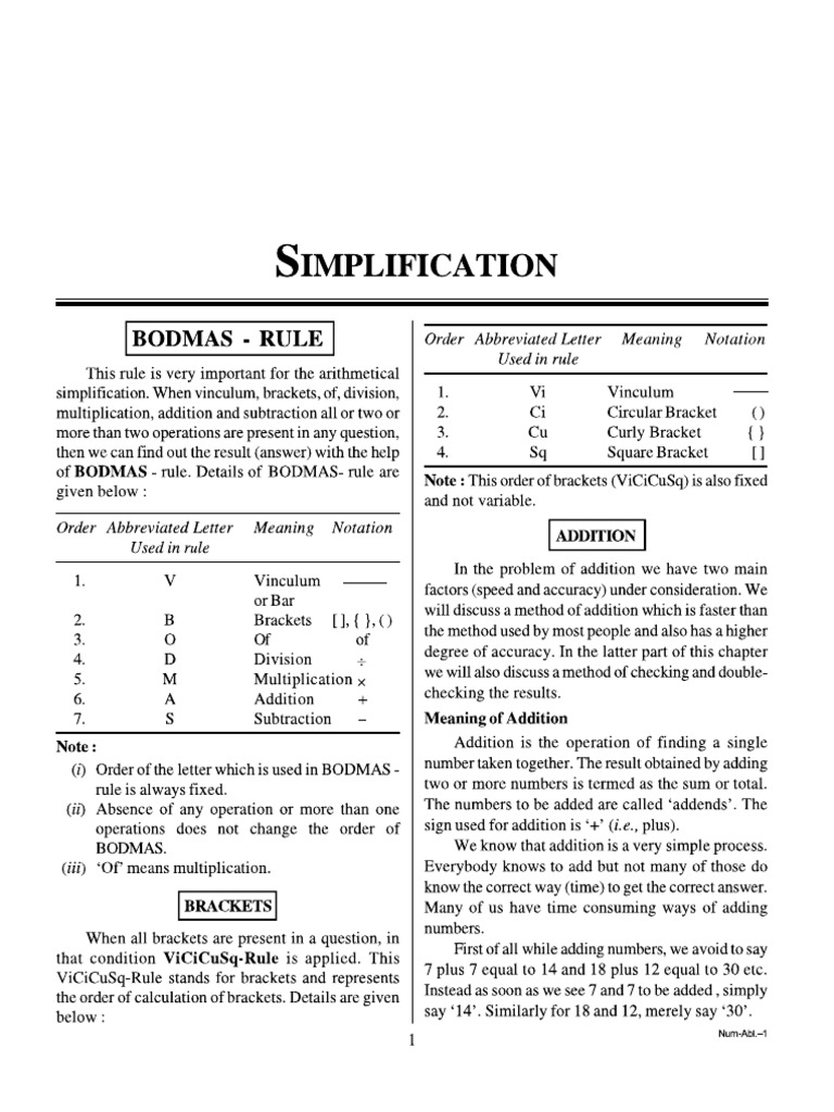 Simplification | PDF