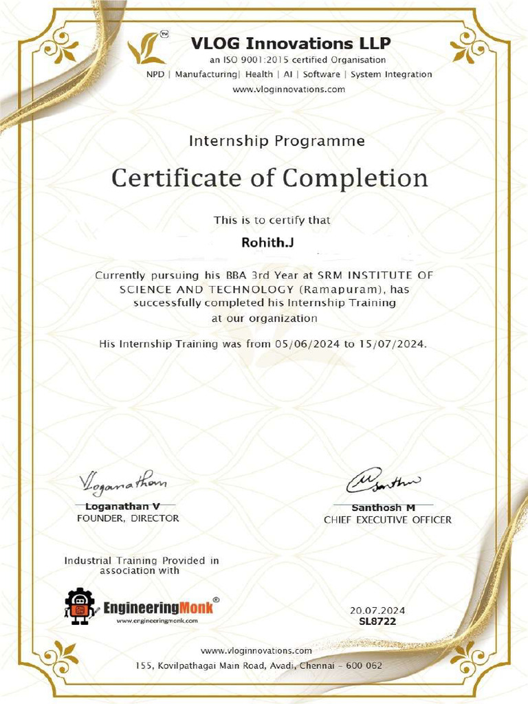Intern Certificate | PDF