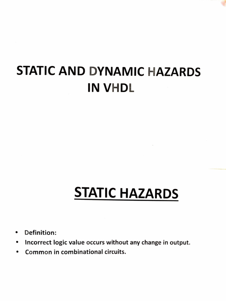 STATIC AND DYNAMIC HAZARDS | PDF