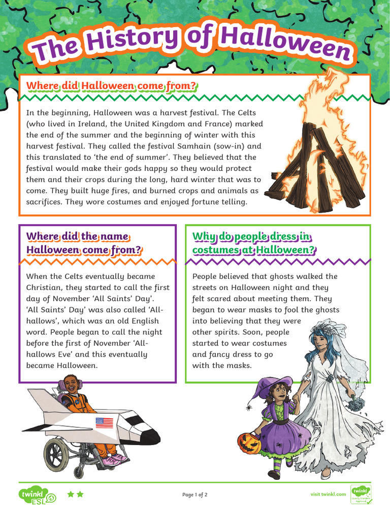 Cópia de The History of Halloween Reading Comprehension | PDF ...