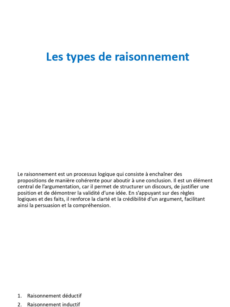Types de Raisonnement Logique | PDF | Candide | Logique mathématique