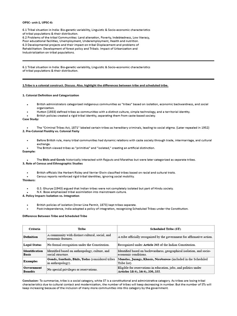 Anthropology Unit6 Pdf Tribe Indigenous Peoples