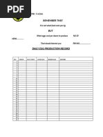 Egg Production Record Sheet Template | PDF