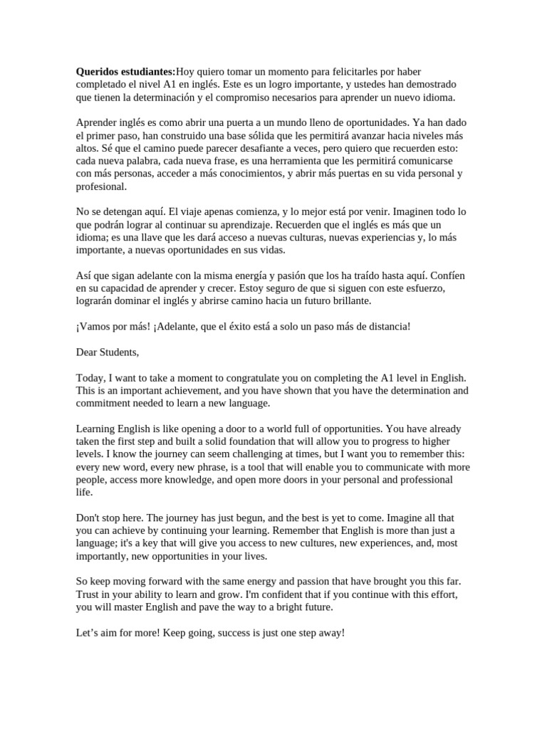 English Speech | PDF