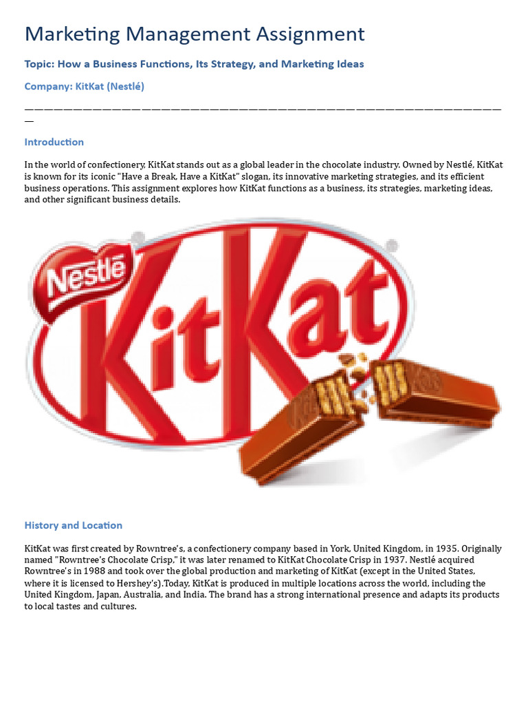 KitKat Marketing Assignment - Docx 20250428 134548 0000 | PDF ...