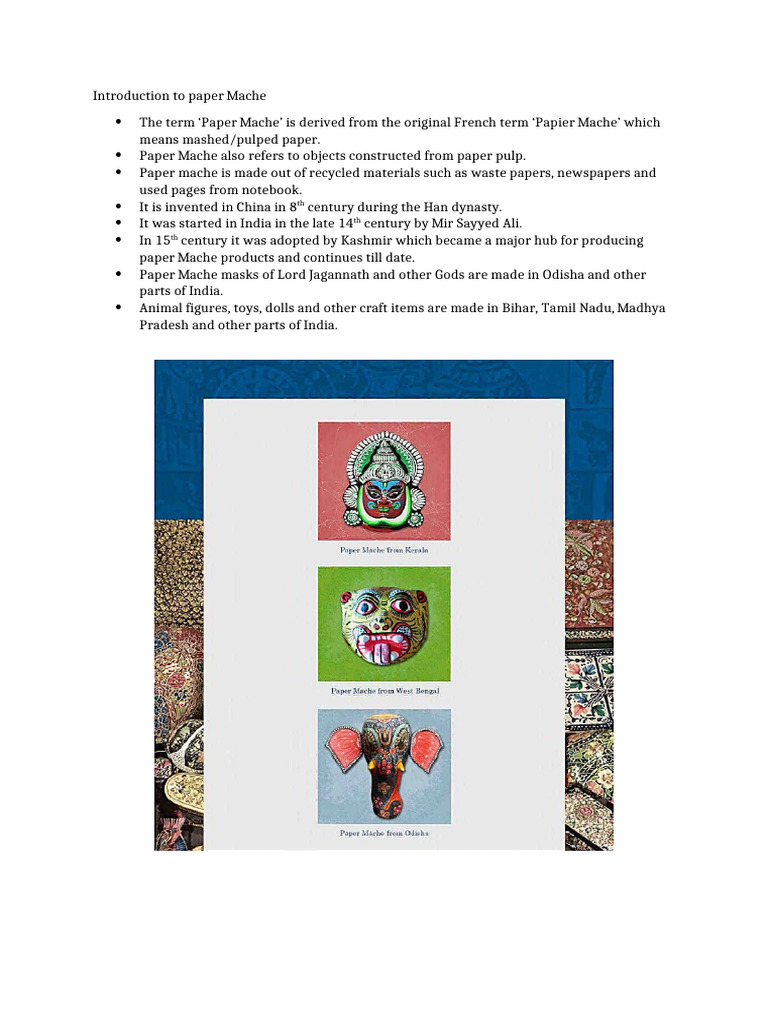 Introduction To Paper Mache | PDF