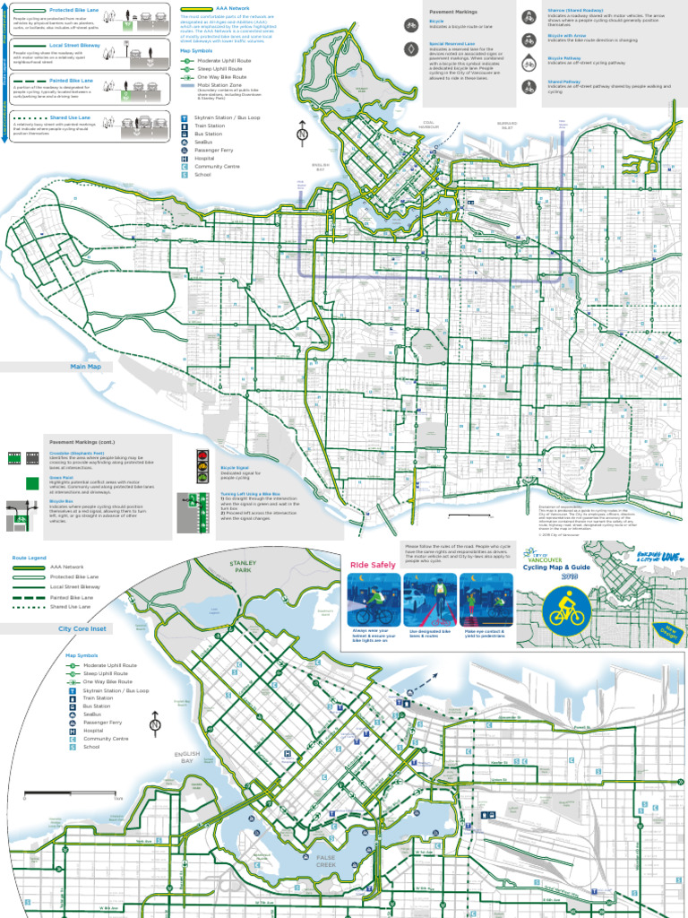 Map Cycling Vancouver | PDF | Cycling Infrastructure | Road Transport