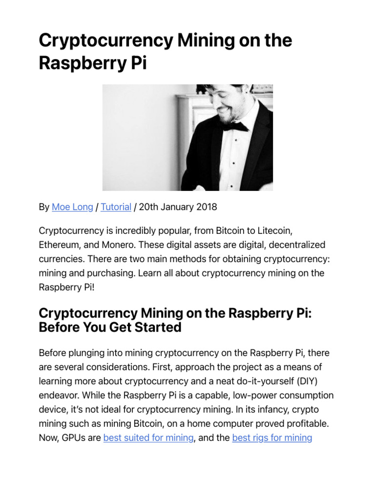 Cryptocurrency Mining On The Raspberry Pi | PDF | Cryptocurrency | Bitcoin