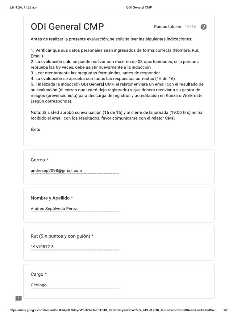 Odi CMP Prueba | PDF