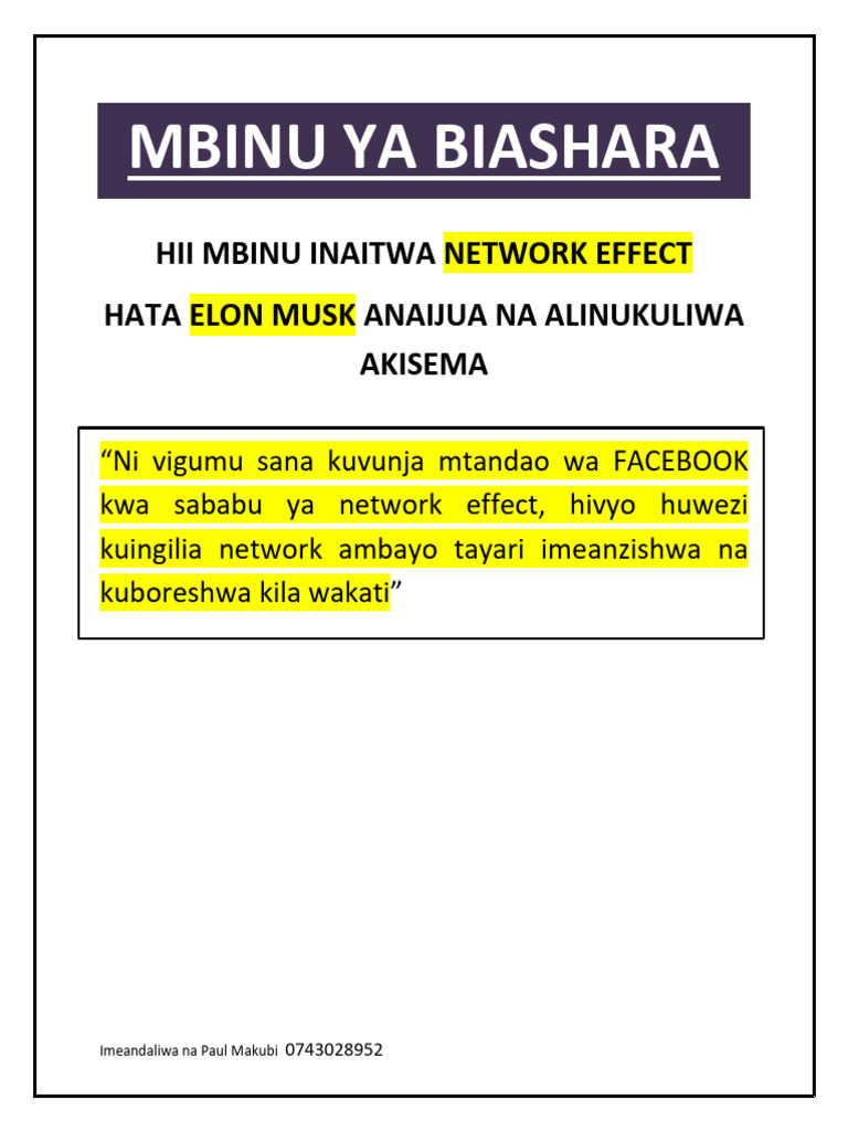 Mbinu Ya Biashara | PDF