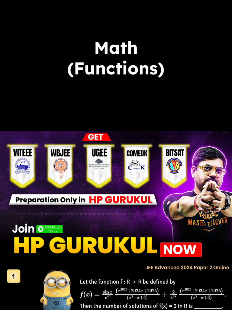 JEE Advanced Math Function Problems | PDF | Mathematical Concepts ...