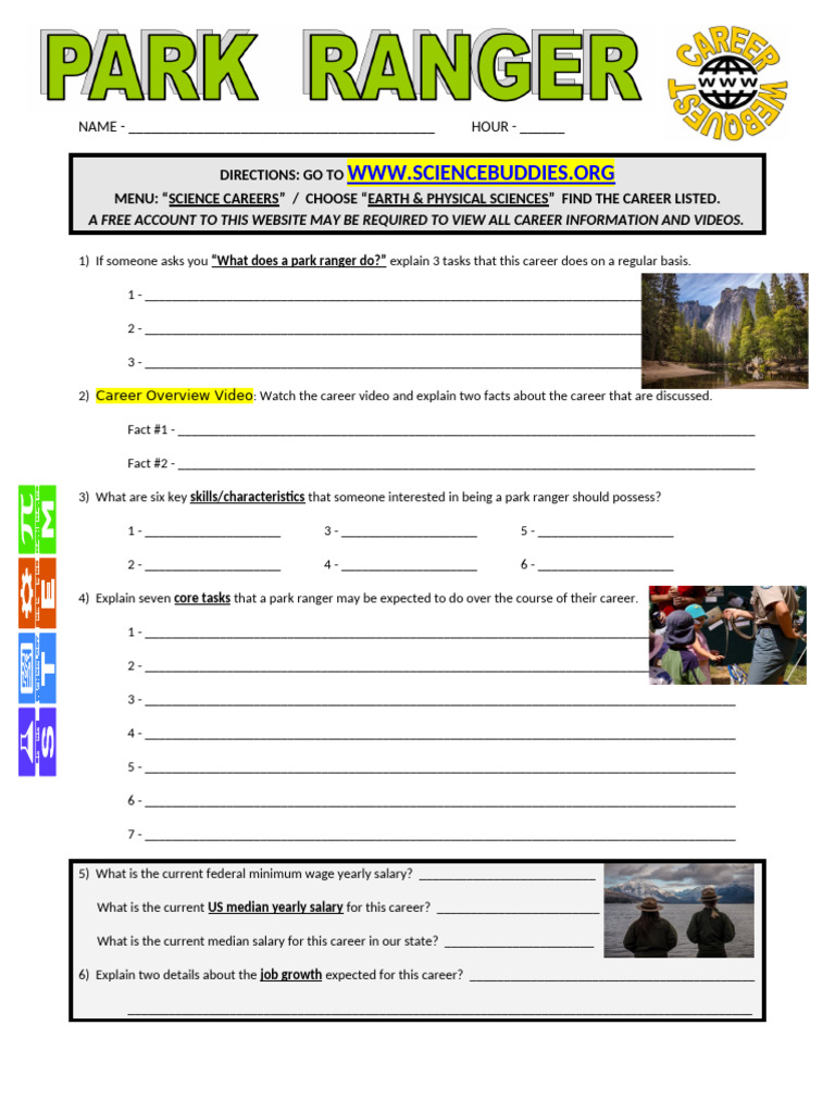 Career Webquest - Park Ranger 2022 | PDF | Salary