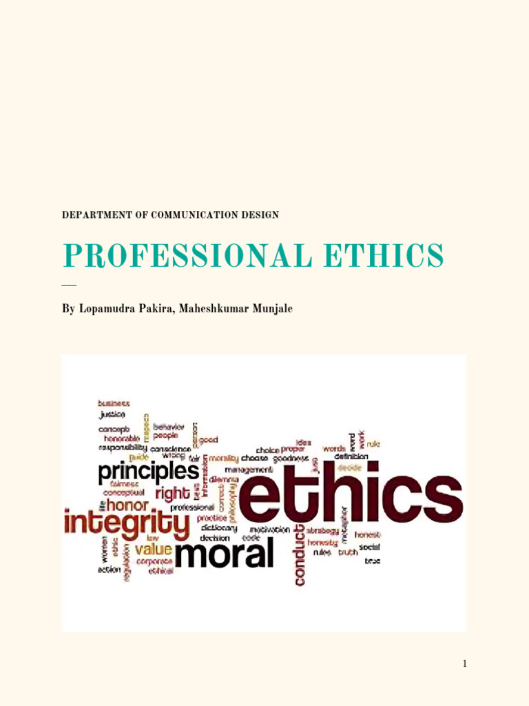 PROFESSIONAL ETHICS-notes-sem 3 | PDF | Morality | Virtue Ethics