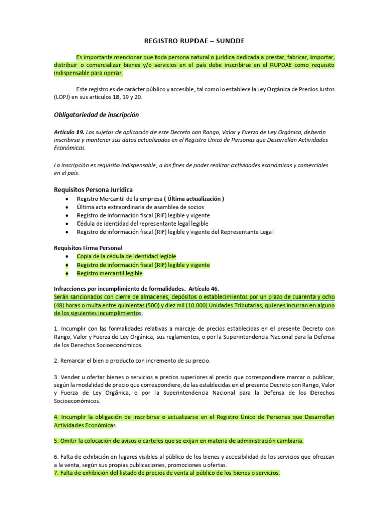 Inscripcion y Registro Rupdae | PDF